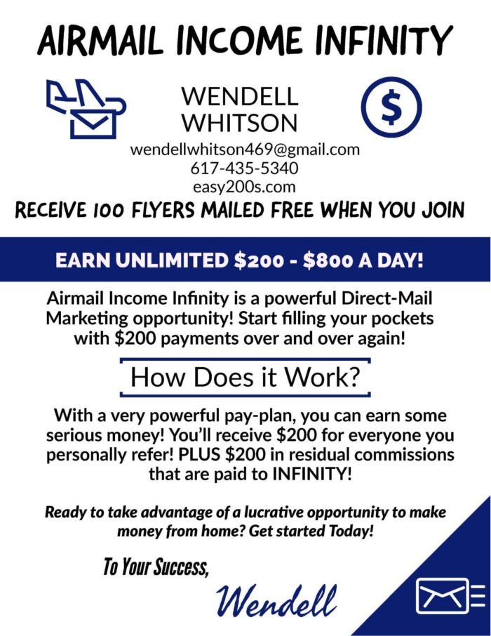 Airmail Income Infinity - My Mailer Biz